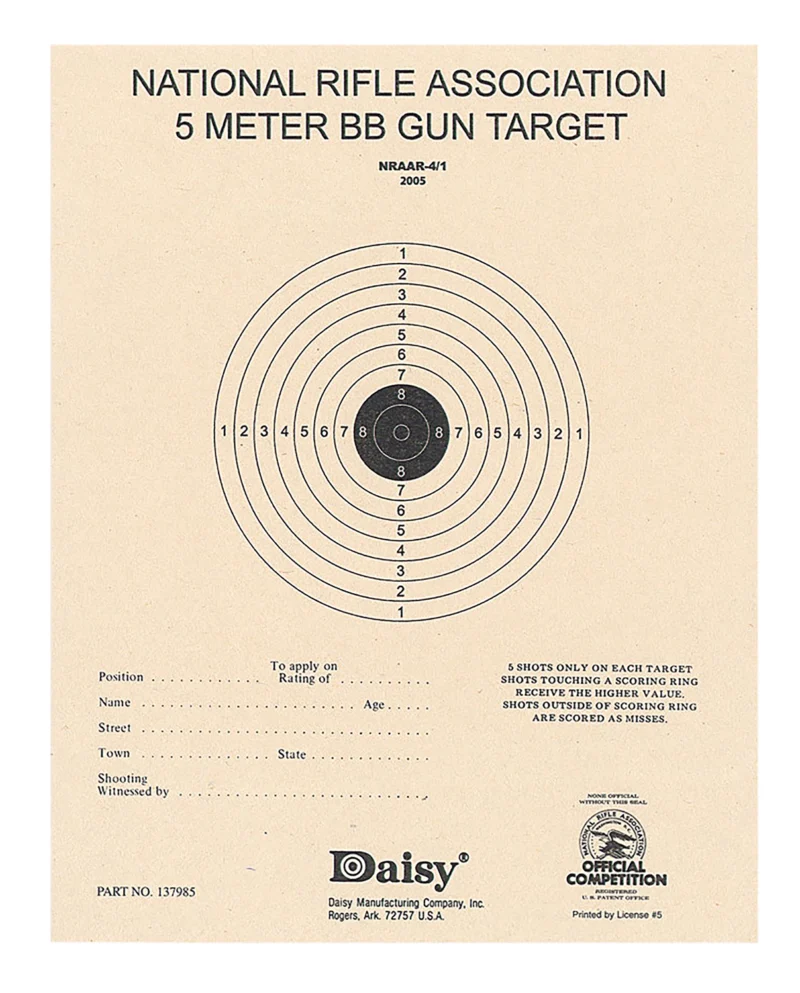 Daisy 408 NRA 5-Meter Bullseye Targets, 50 Pack - Georgia Guns & Ammo
