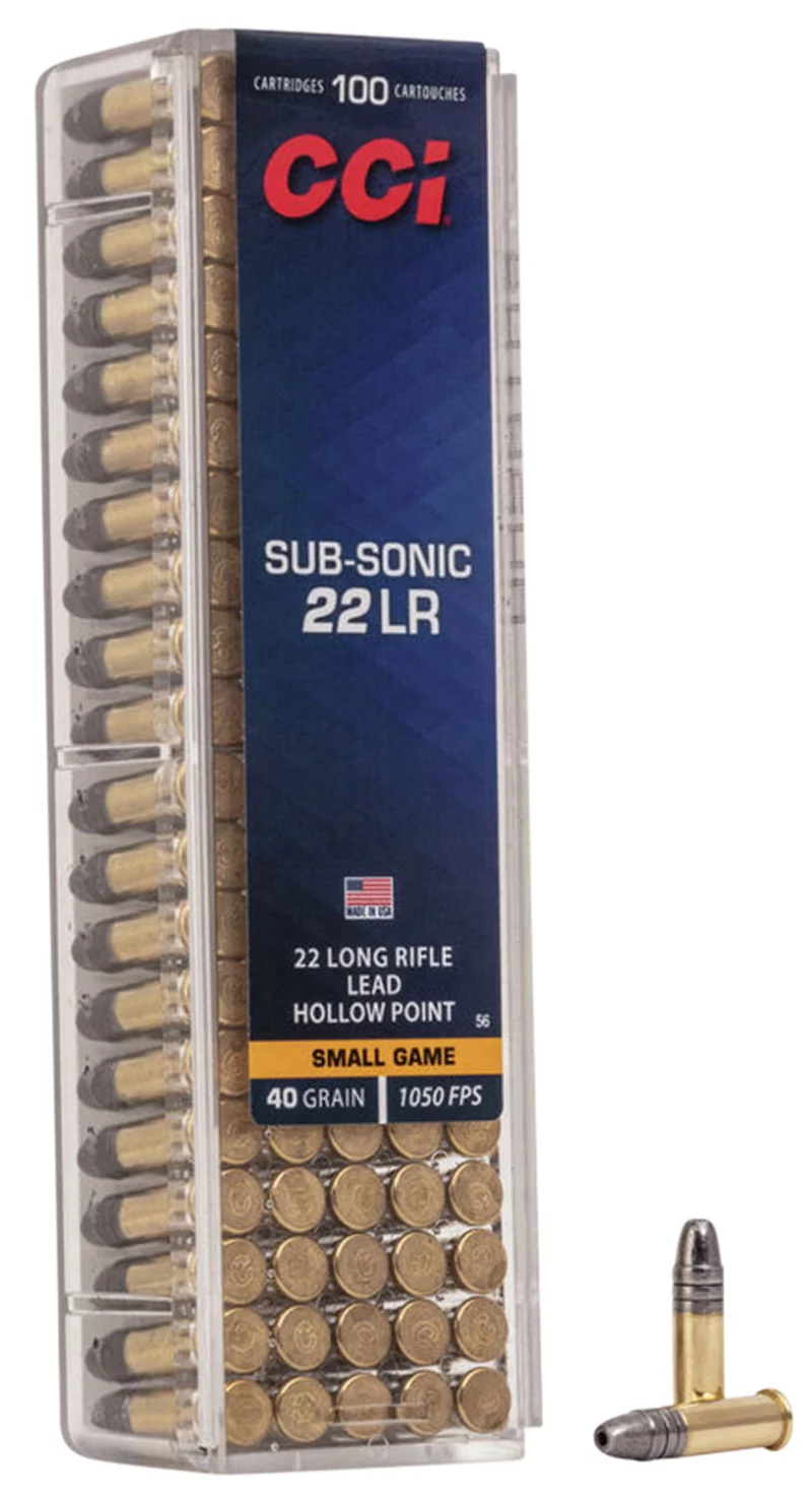 CCI Subsonic HP .22 LR 40gr LHP — 100rd Box - Georgia Guns & Ammo